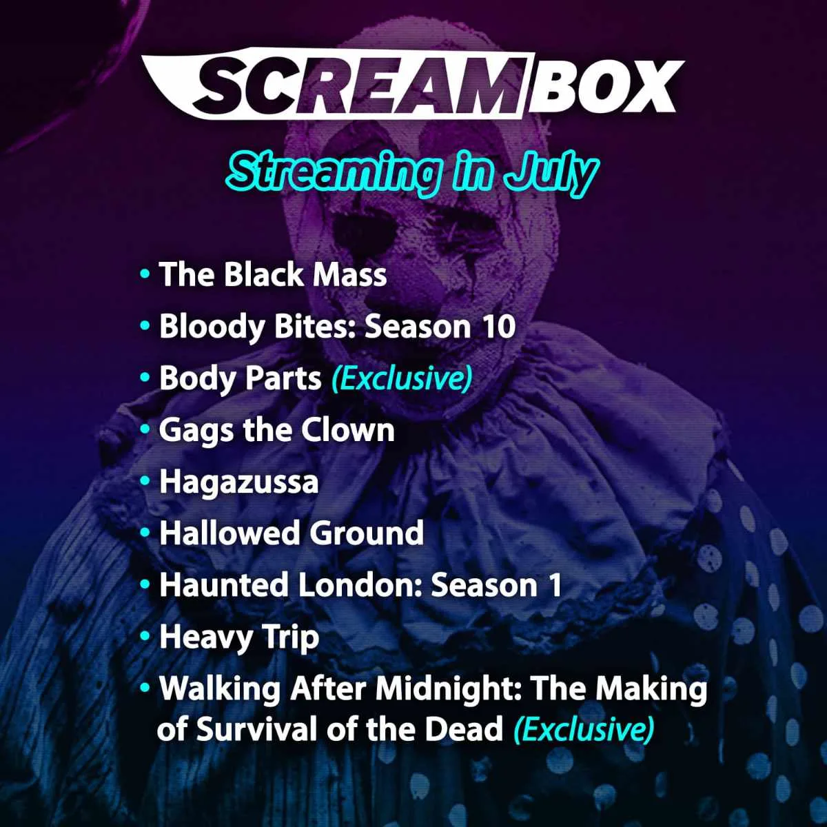Screambox July 2024 Titles Announced